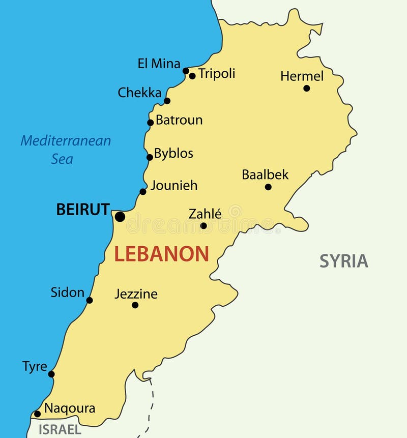 Lebanese Republic - Lebanon - Map - Vector Stock Vector - Illustration ...