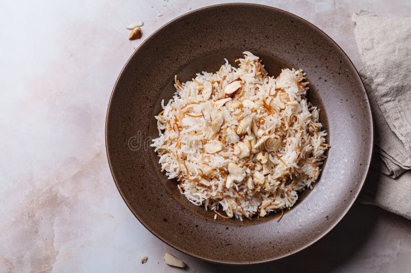 Lebanese rice with noodles stock photo. Image of meal - 364137166
