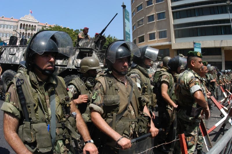 Lebanese Riot Police editorial photography. Image of nasrallah - 21725542