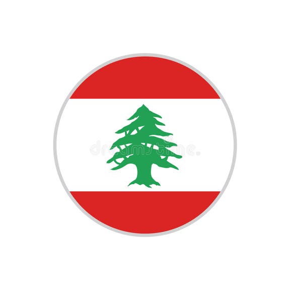 Lebanon circle flag symbol stock vector. Illustration of national ...