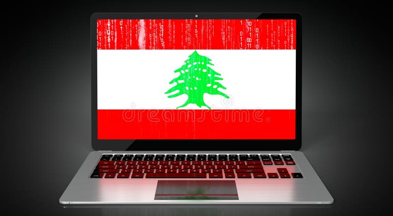 Lebanon - Country Flag and Binary Code on Laptop Screen Stock ...