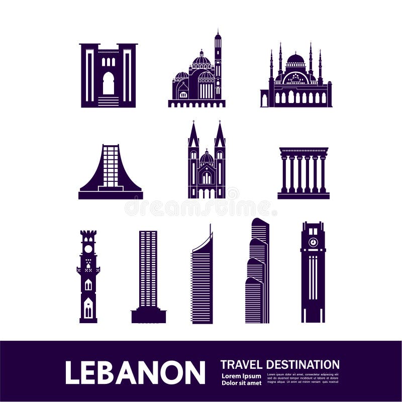 Lebanon Travel Destination Grand Vector Illustration. Stock Vector ...