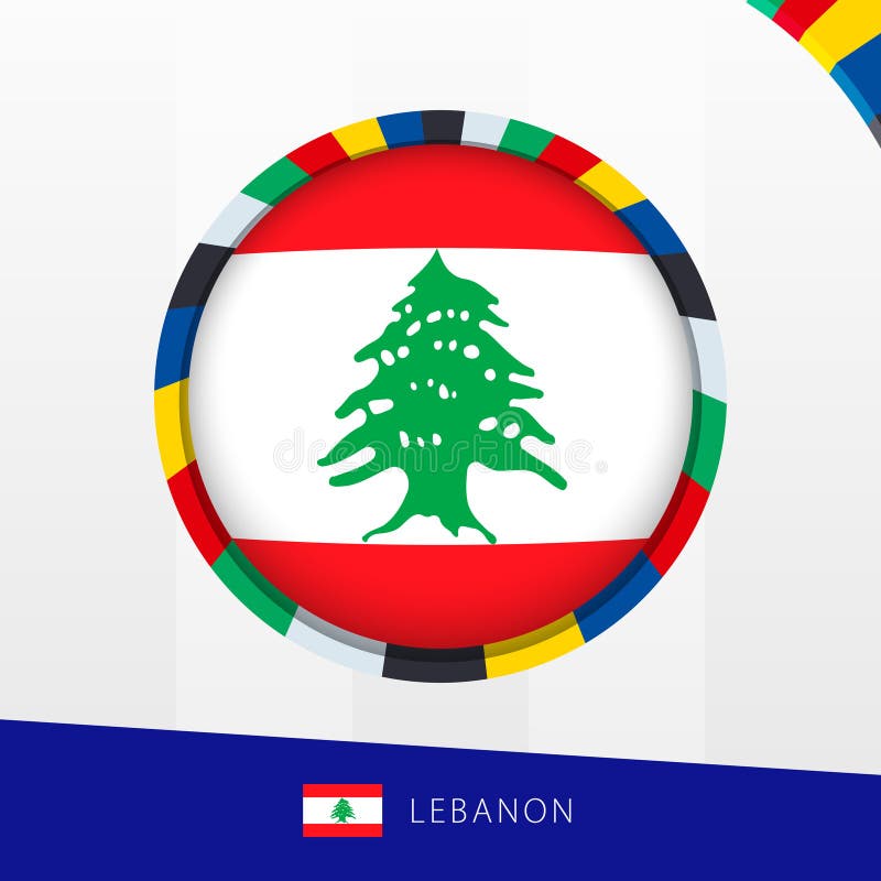 Lebanon Flag with Colorful Circle Border Stock Vector - Illustration of ...