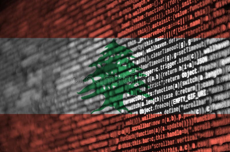 Lebanon Flag is Depicted on the Screen with the Program Code. the ...
