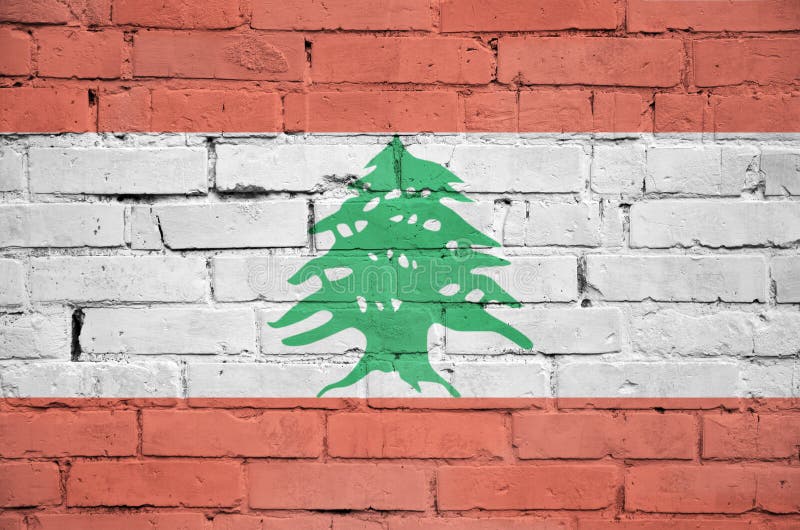 Lebanon Flag is Painted Onto an Old Brick Wall Stock Illustration ...