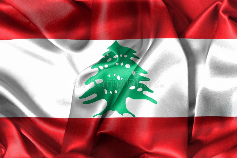 Lebanon Flag - Realistic Waving Fabric Flag Stock Illustration ...
