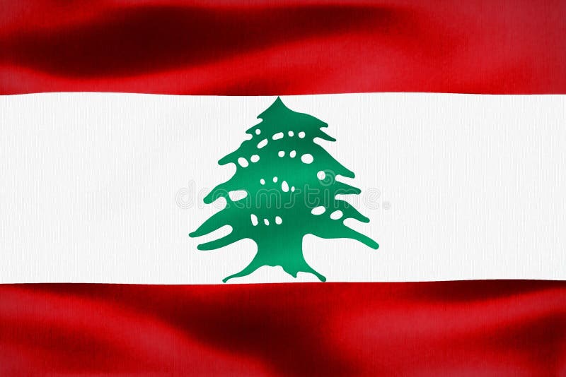 3D-Illustration of a Lebanon Flag - Realistic Waving Fabric Flag Stock ...
