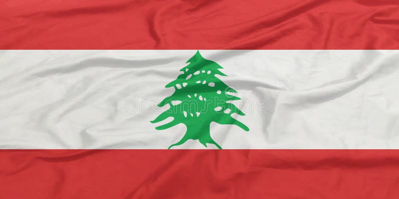 Lebanon Flag - State of Asia, Flag Waving on a Blue Sky in Beautiful ...