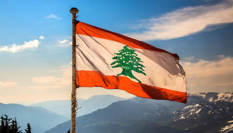 Lebanon Flag Waving on the Wind Stock Illustration - Illustration of ...