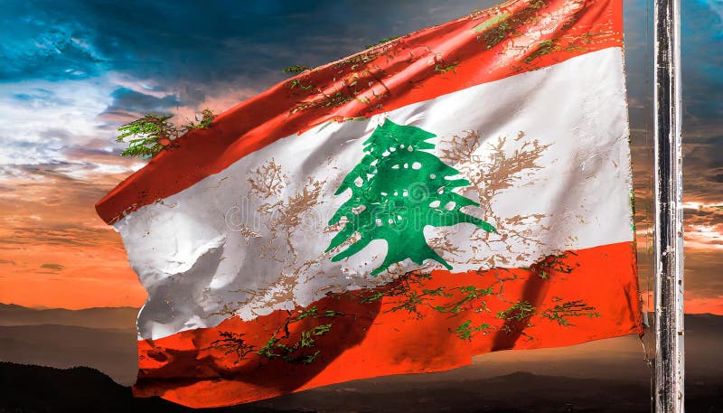 Lebanon Flag Waving on the Wind Stock Illustration - Illustration of ...