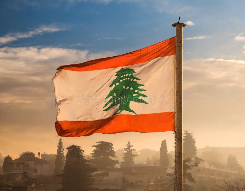 Lebanon Flag Waving on the Wind Stock Illustration - Illustration of ...