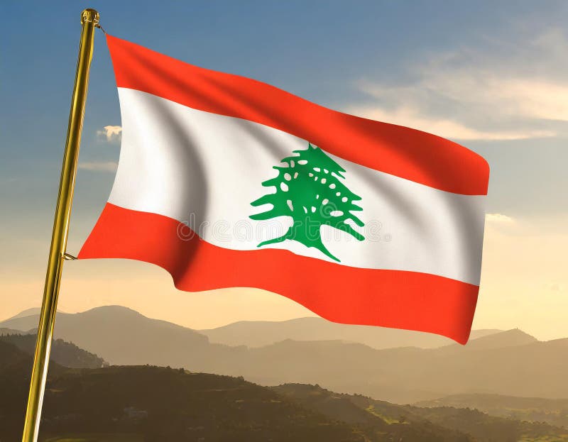 Lebanon Flag Waving on the Wind Stock Illustration - Illustration of ...