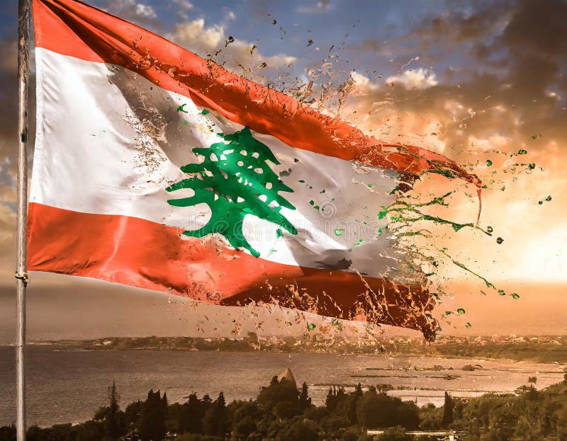 Lebanon Flag Waving on the Wind Stock Illustration - Illustration of ...