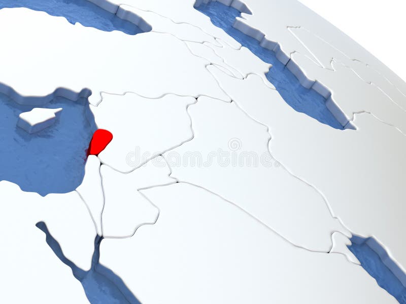 Lebanon on globe stock illustration. Illustration of country - 78684050