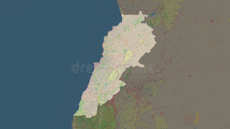 Lebanon Highlighted. Topo Standard Stock Illustration - Illustration of ...
