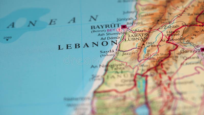 Lebanon Highlighted on a World Map 4K Stock Footage - Video of ...