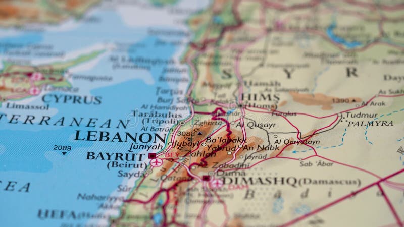 Lebanon Highlighted on a World Map 4K Stock Footage - Video of cornwall ...