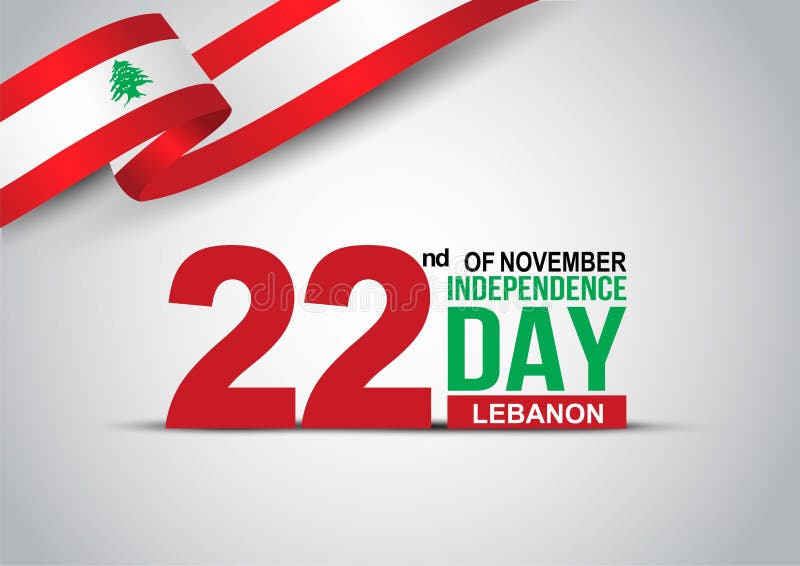 Lebanon Independence Day with Hand Holding Flags. Vector Illustration ...