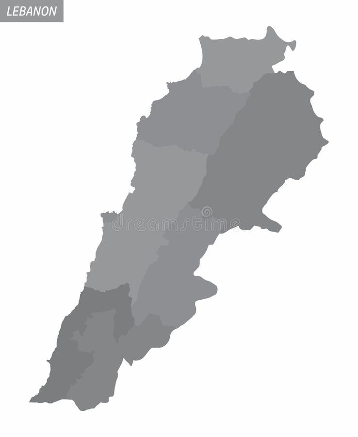 Lebanon provinces map stock vector. Illustration of geography - 209705241