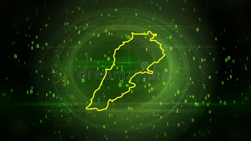 Lebanon Map on Digital Background Stock Illustration - Illustration of ...