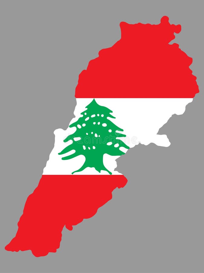 Lebanon Map Flag Vector Illustration Eps 10 Stock Vector - Illustration ...