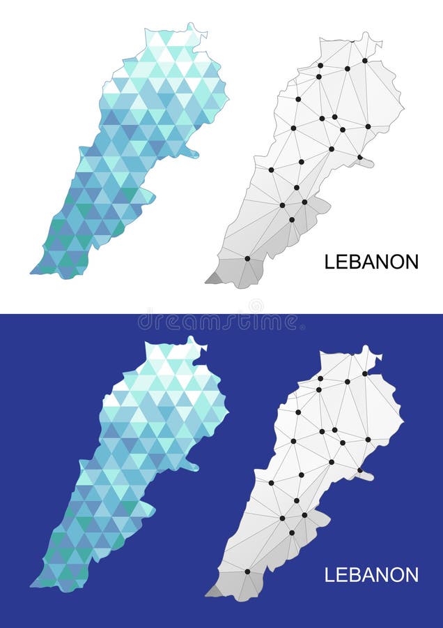 Lebanon Map in Geometric Polygonal Style. Abstract Gems Triangle. Stock ...