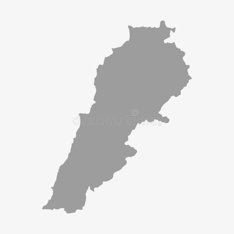 Lebanon Map in Gray on a White Background Stock Vector - Illustration ...