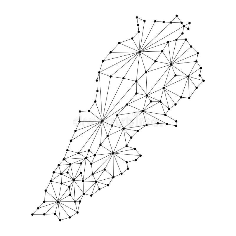 Lebanon network map. stock vector. Illustration of connection - 234797692