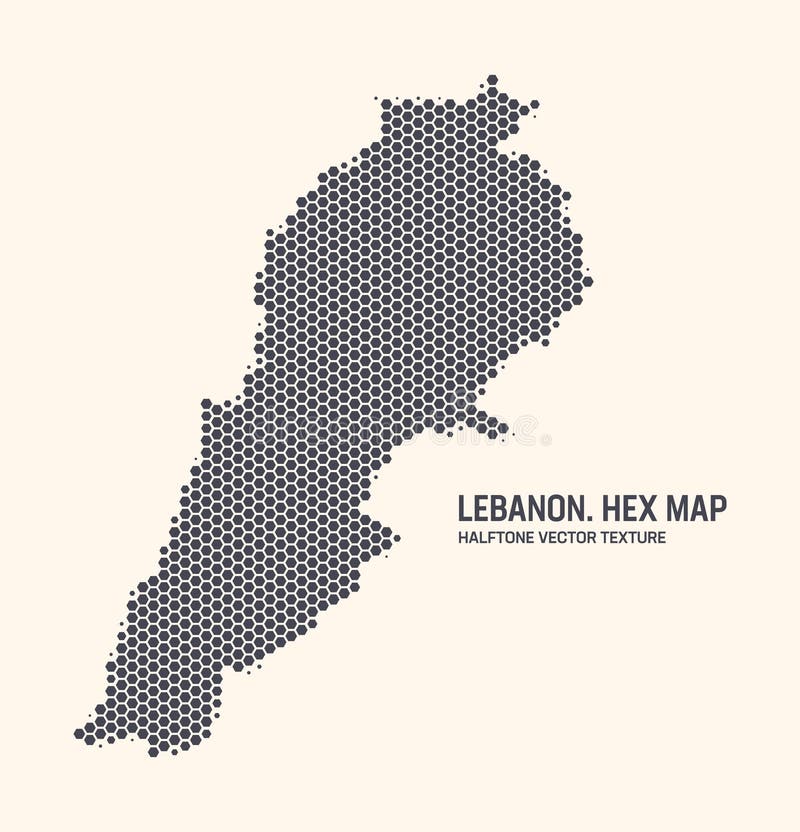 Lebanon Map Vector Hexagonal Half Tone Pattern Isolated on Light ...