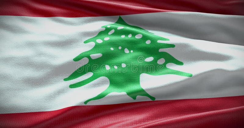 Lebanon National Flag. Seamless Loop Animation Closeup Waving Stock ...
