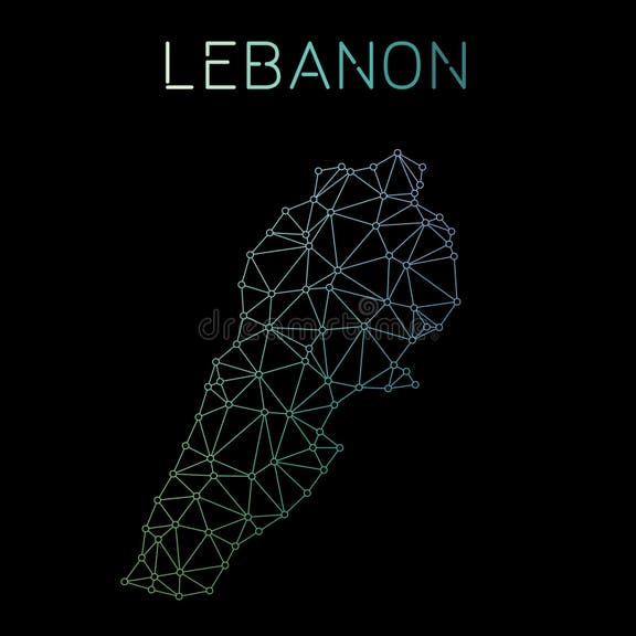 Lebanon network map. stock vector. Illustration of boundary - 92820894