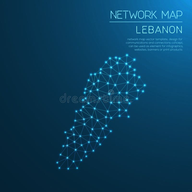 Lebanon network map. stock vector. Illustration of connection - 234797692