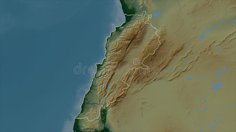 Lebanon outlined. Physical stock illustration. Illustration of physical ...