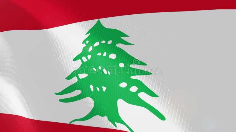 4k Render Lebanon Flag Video Waving in Wind Looping Closeup 1080p Full ...