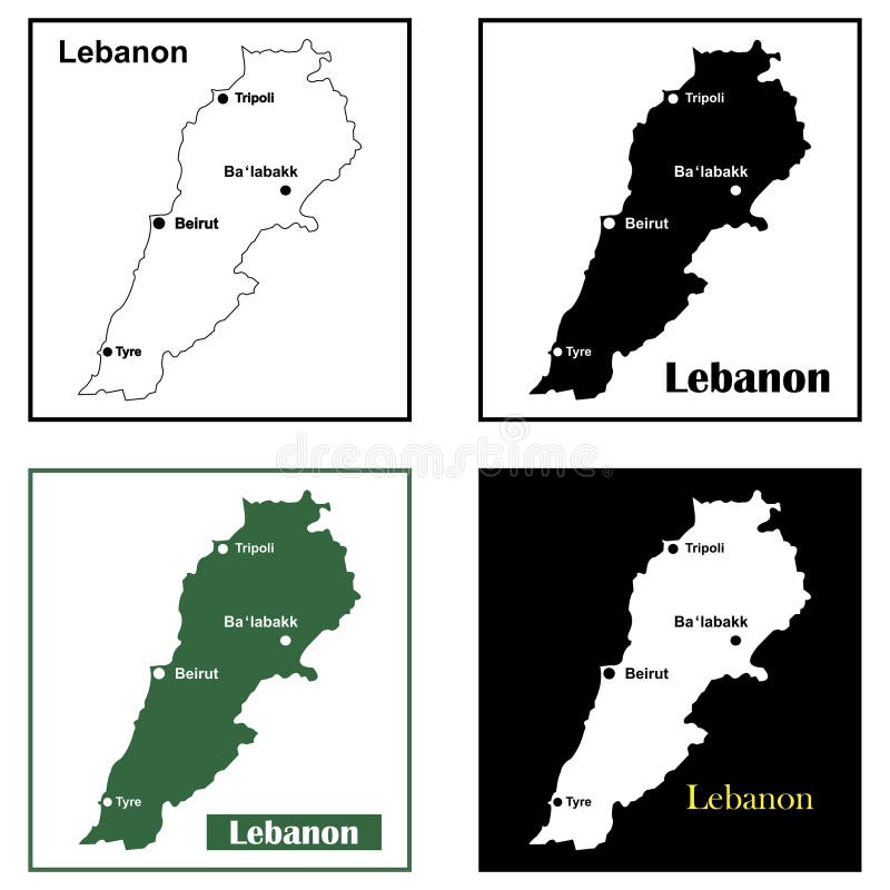 Lebanon region map stock vector. Illustration of journey - 358685372