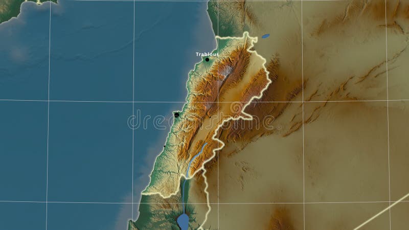 Lebanon - Relief. Composition, Borders Stock Illustration ...