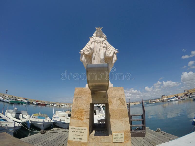 Lebanon, Saint Maria Monument on Sidon Editorial Image - Image of place ...