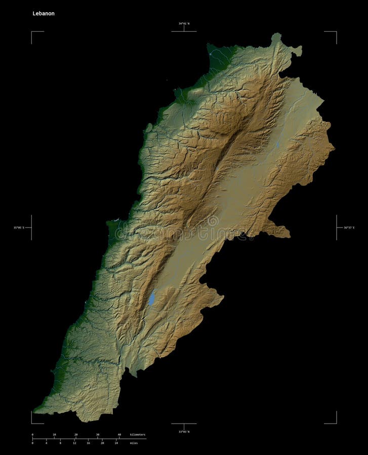 Lebanon Shape on Black. Physical Stock Illustration - Illustration of ...
