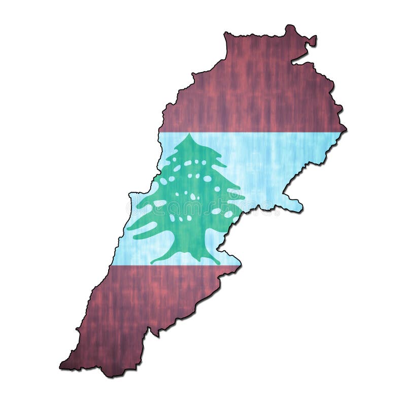 Lebanon Territory with Flag Stock Image - Image of border, emblem ...