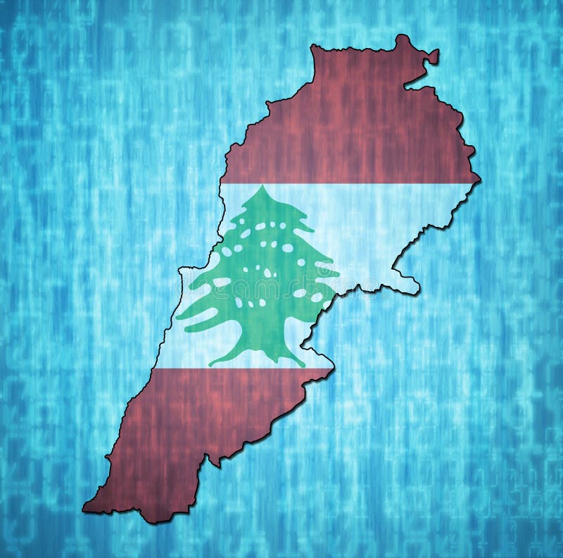 Lebanon Territory with Flag Stock Photo - Image of national, lebanon ...