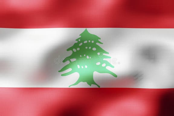 Lebanon - Textile Flag - 3d Illustration Stock Illustration ...