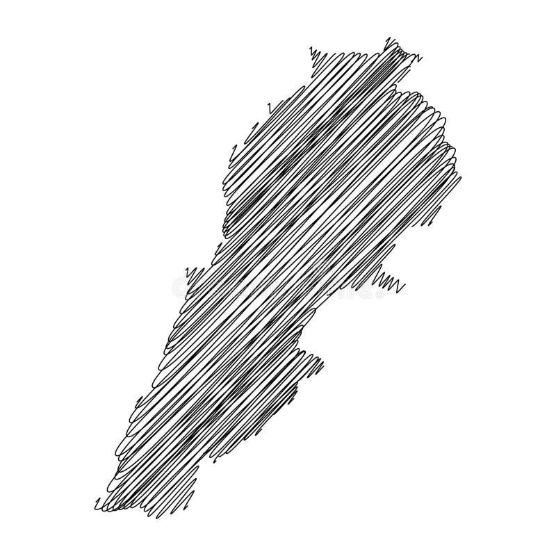 Lebanon Thread Map Line Vector Illustration Stock Vector - Illustration ...
