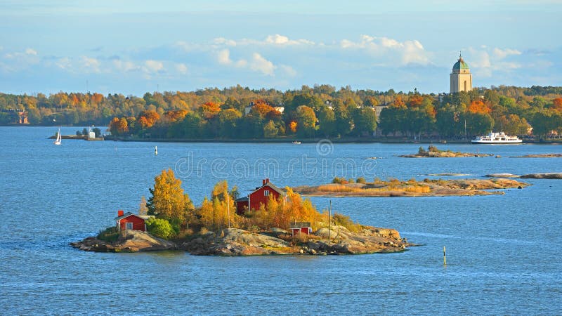 Leben Auf Inseln Helsinki-Archipel Insel Stockbild - Bild von hafen ...