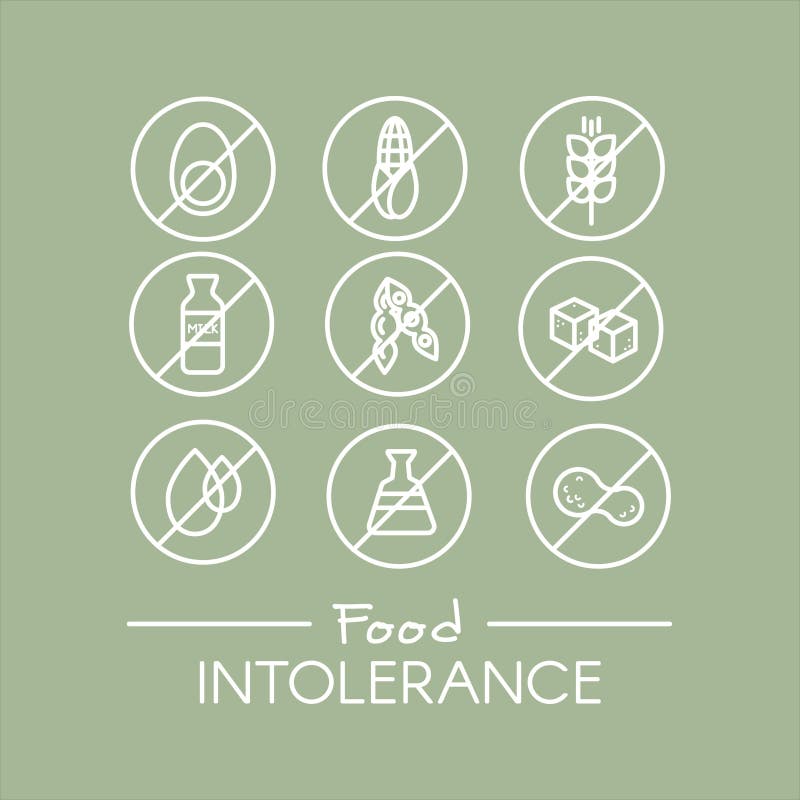 Lebensmittel-Intoleranz vektor abbildung. Illustration von ...