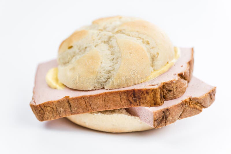 Leberkaese Isolated on White Stock Image - Image of liver, roll: 80582537