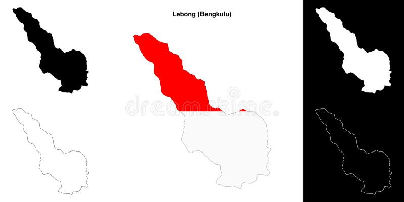 Lebong outline map stock vector. Illustration of silhouette - 356961797