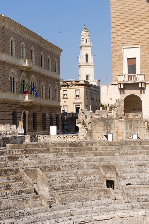 Lecce (Apulia): Roman Theatre, Ruins Stock Image - Image of ...