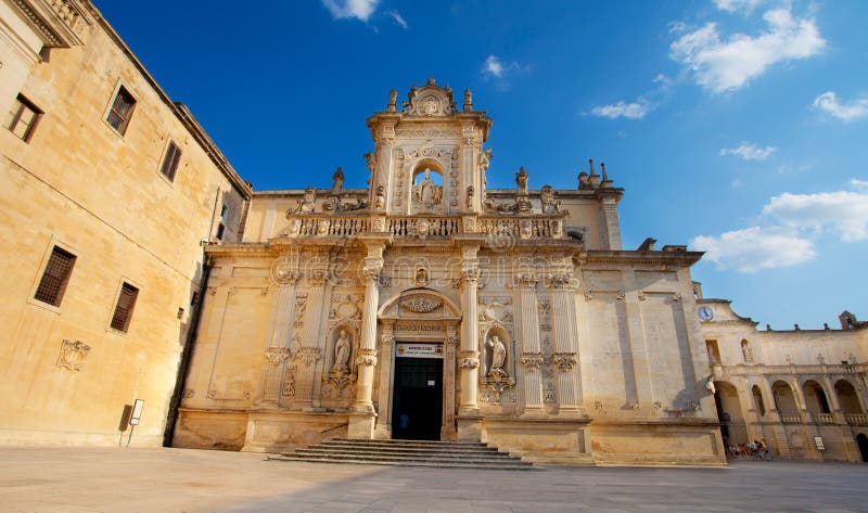 Lecce Basilic Cathedral Panorama Stock Photo - Image of apulia ...