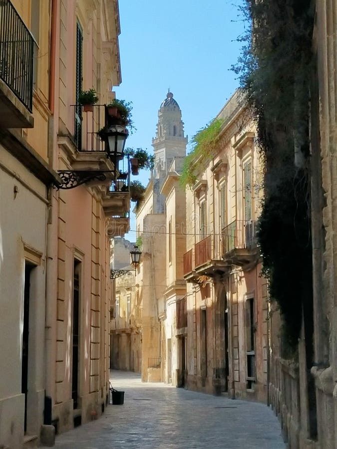 Lecce Italy Salento View of Duomo Church Stock Photo - Image of streets ...