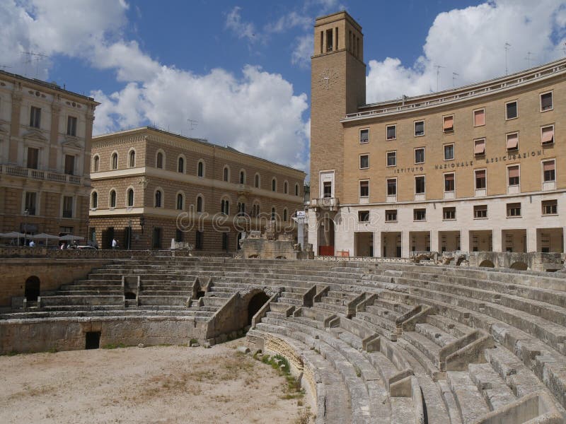 Lecce - Roman amphitheater editorial photo. Image of amphitheater ...